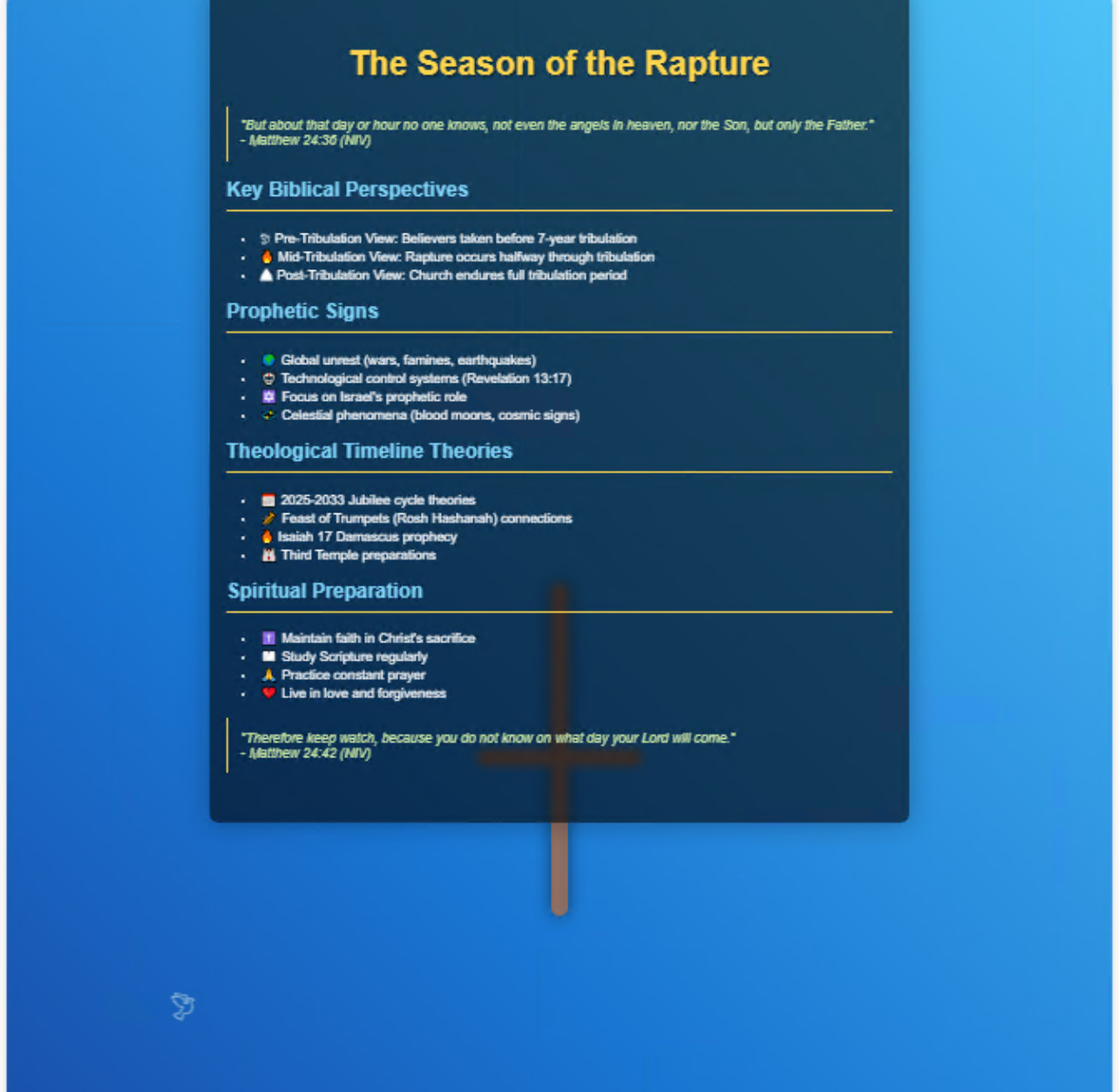 The Rapture: Biblical Insights and Prophetic Signs